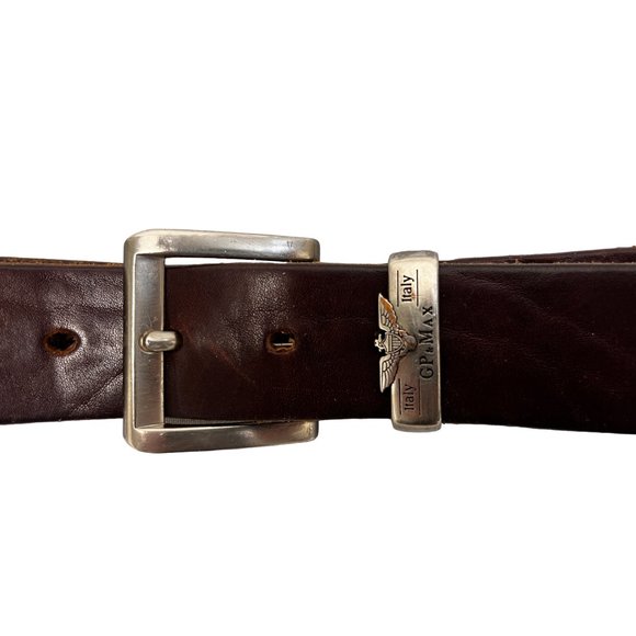 GP & Max | Accessories | Gp Max Dark Brown Leather Belt Made In Italy ...